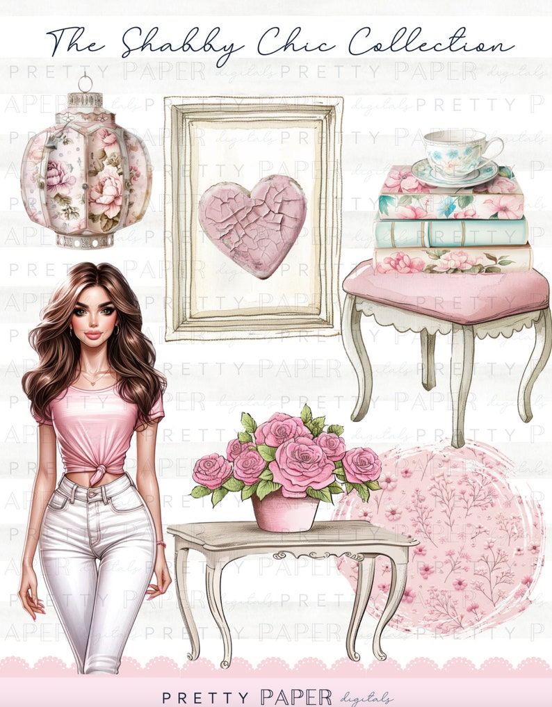 The Shabby Chic Collection | Digital Stickers | Planner Stickers ...