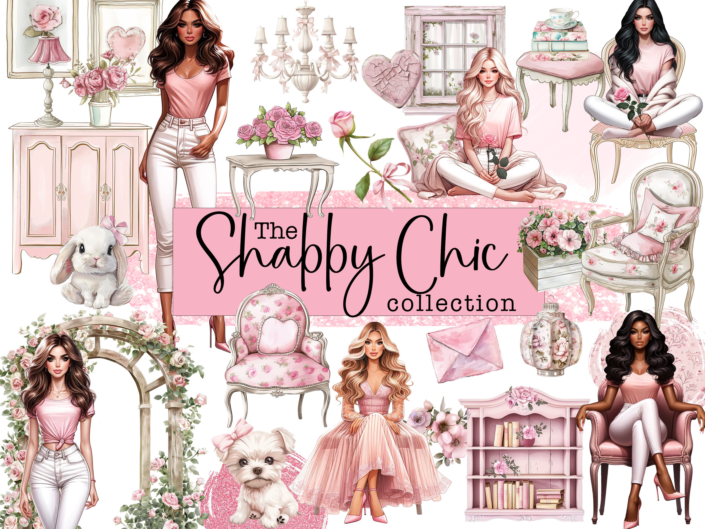 The Shabby Chic Collection | Digital Stickers | Planner Stickers ...