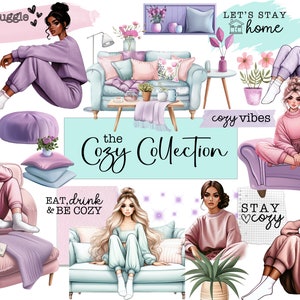 Cozy Vibes Digital Stickers | Planner PNG Stickers (goodnotes) - Etsy