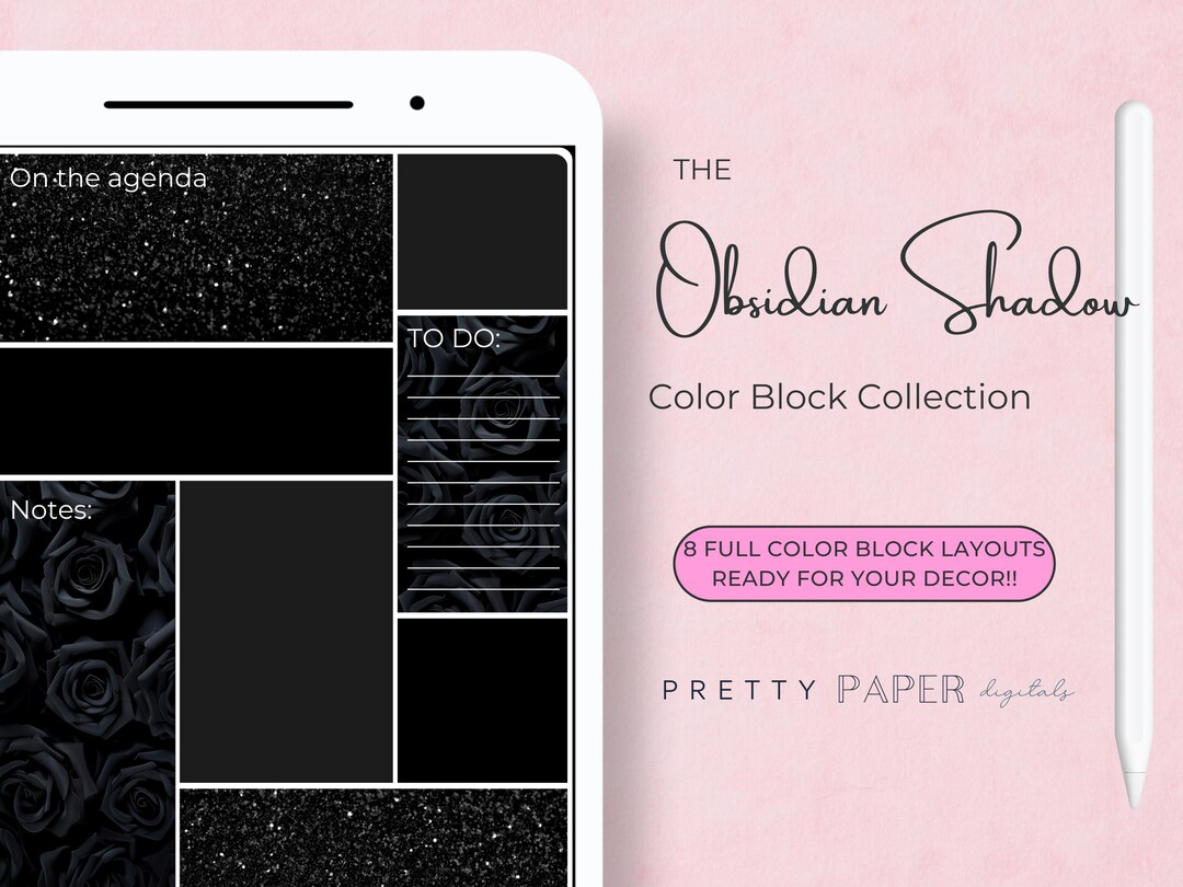 The Obsidian Shadows Block Inserts | Digital Stickers | Planner ...