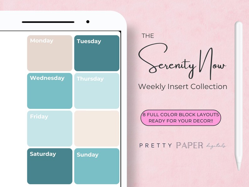 Serenity Now Weekly Planner Stickers | Digital Download - Etsy