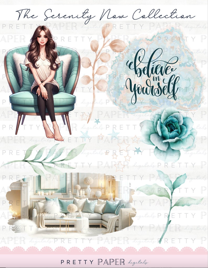 Serenity Now Digital Stickers | Planner, Goodnotes, PNG Stickers - Etsy