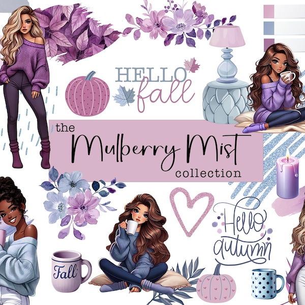 The Mulberry Mist Collection Digital Stickers Planner Stickers Digital ...