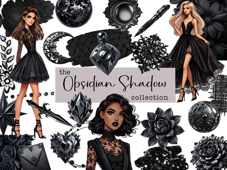 Obsidian Shadows Digital Stickers | Planner Stickers (PNG) - Etsy