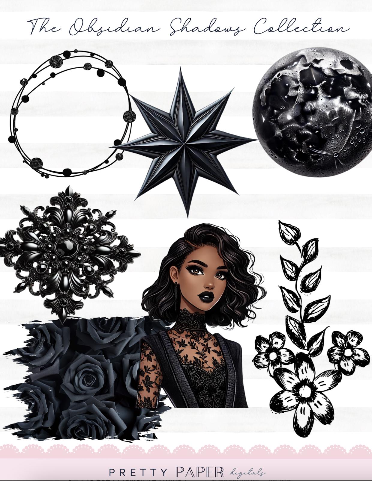 The Obsidian Shadows Collection | Digital Stickers | Planner Stickers ...