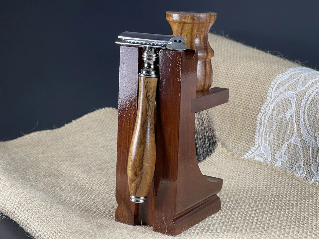 3 Pcs Vintage Style Wooden Shaving Kit With Traditional Hair Remover ...