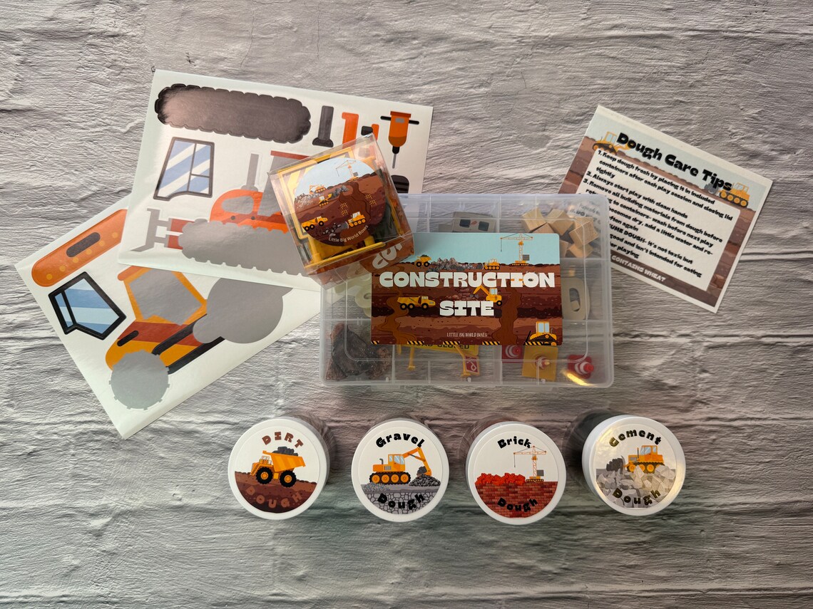 Sensory Play Box, Construction Theme Kit, Playdough Kit, Imaginative ...