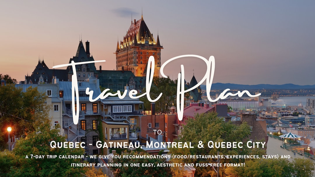Trip Calendar Quebec in 7 Days - Etsy