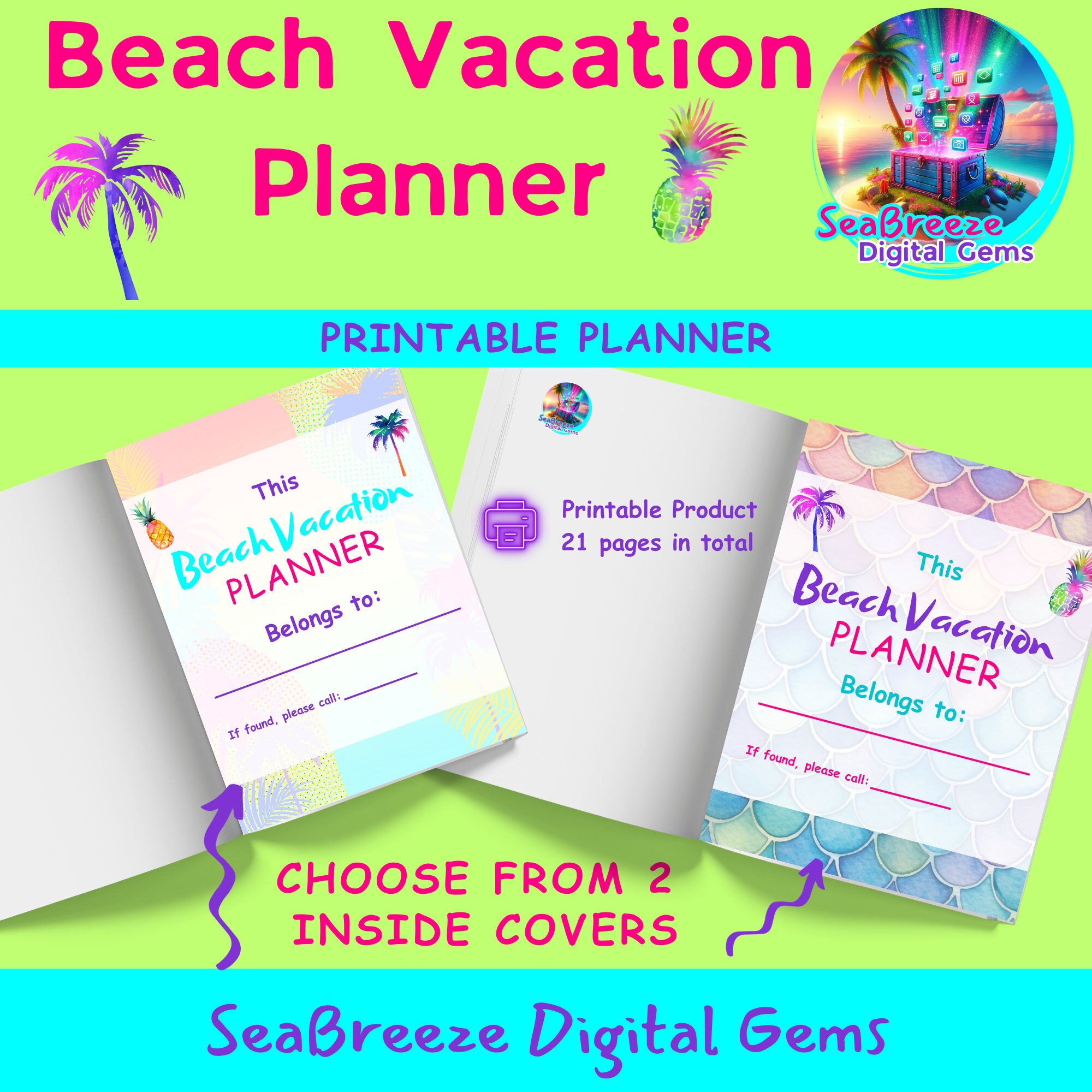 Beach Vacation Planner Printable Printable Family Travel - Etsy