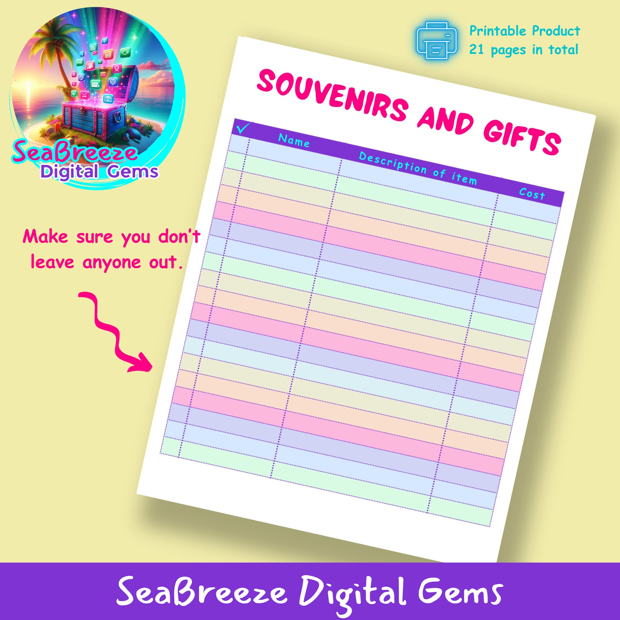 Beach Vacation Planner Printable Printable Family Travel - Etsy