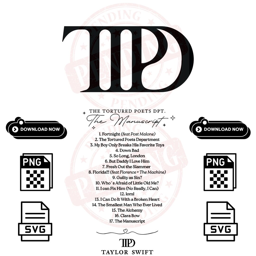 The Tortured Poets Department SVG, Tortured Poets Department PNG ...