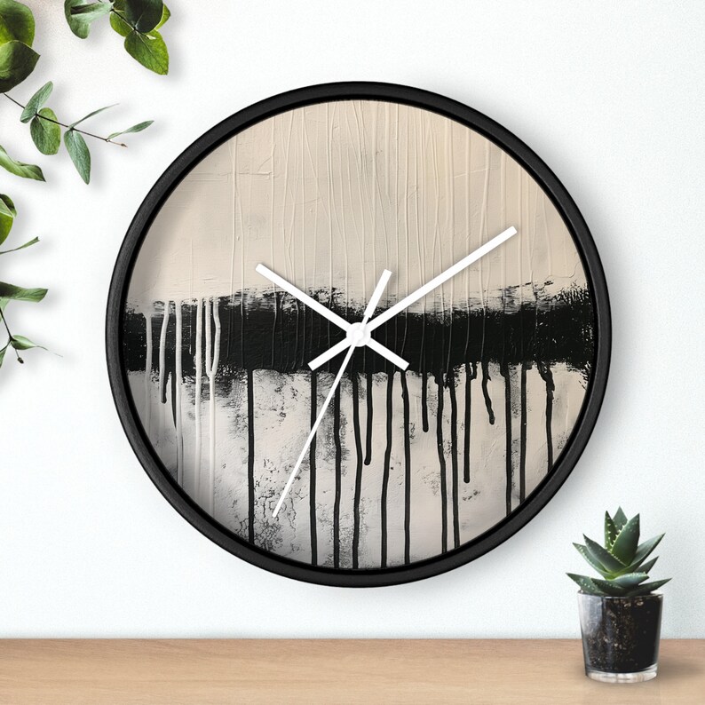 Timeless Drip Mid Century Modern Wall Clock Abstract Art Clock Artistic ...