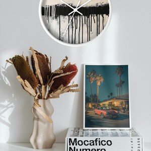 Timeless Drip Mid Century Modern Wall Clock Abstract Art Clock Artistic ...