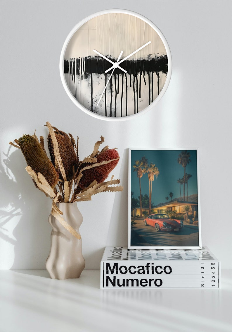 Timeless Drip Mid Century Modern Wall Clock Abstract Art Clock Artistic ...