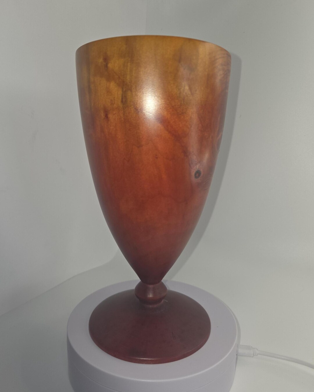 Hand Turned Field Maple Chalice, Flame Colouration Enhanced Wood Goblet ...