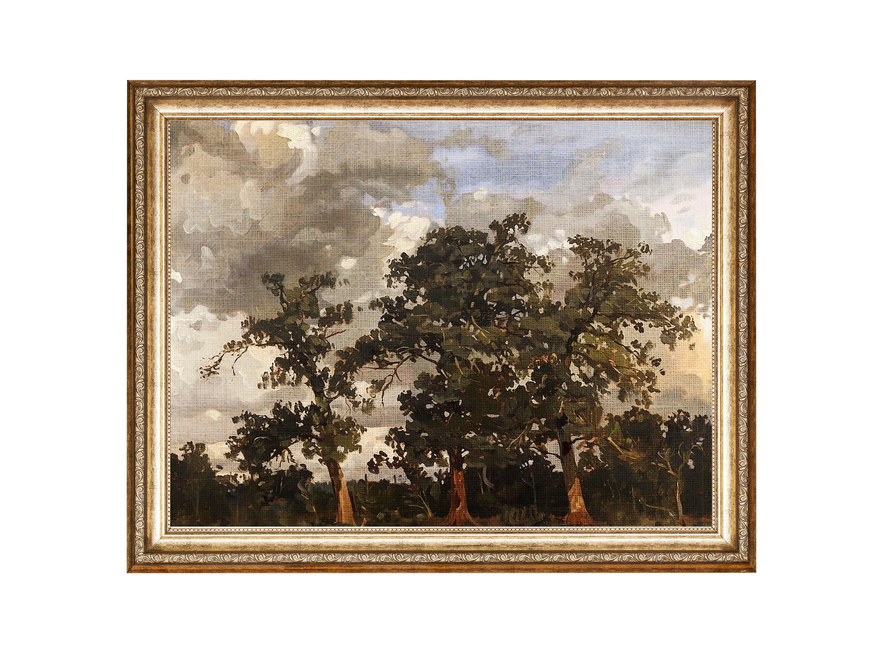 Oak Tree Art Forest Painting Landscape ART PRINT Vintage Oil Painting ...