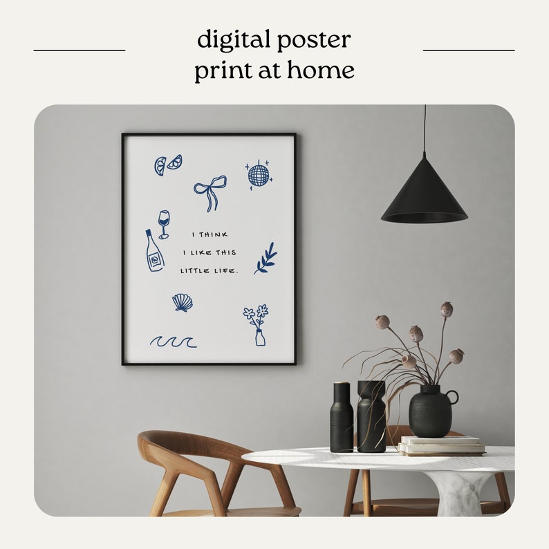 Digital Poster, I Like This Little Life Saying, Home Decor, Wall Art ...