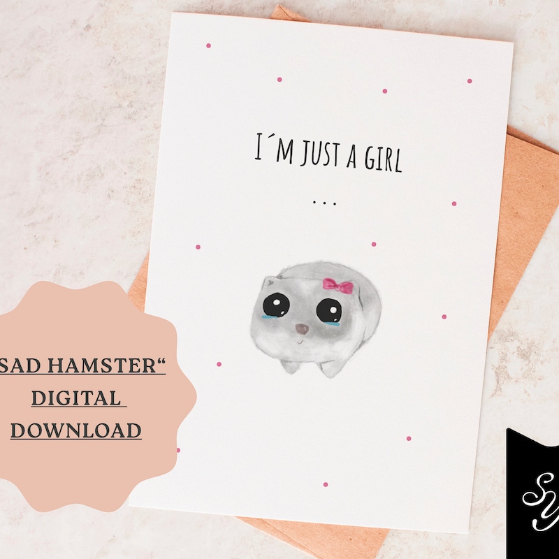 Sad Hamster With a Bow - Etsy