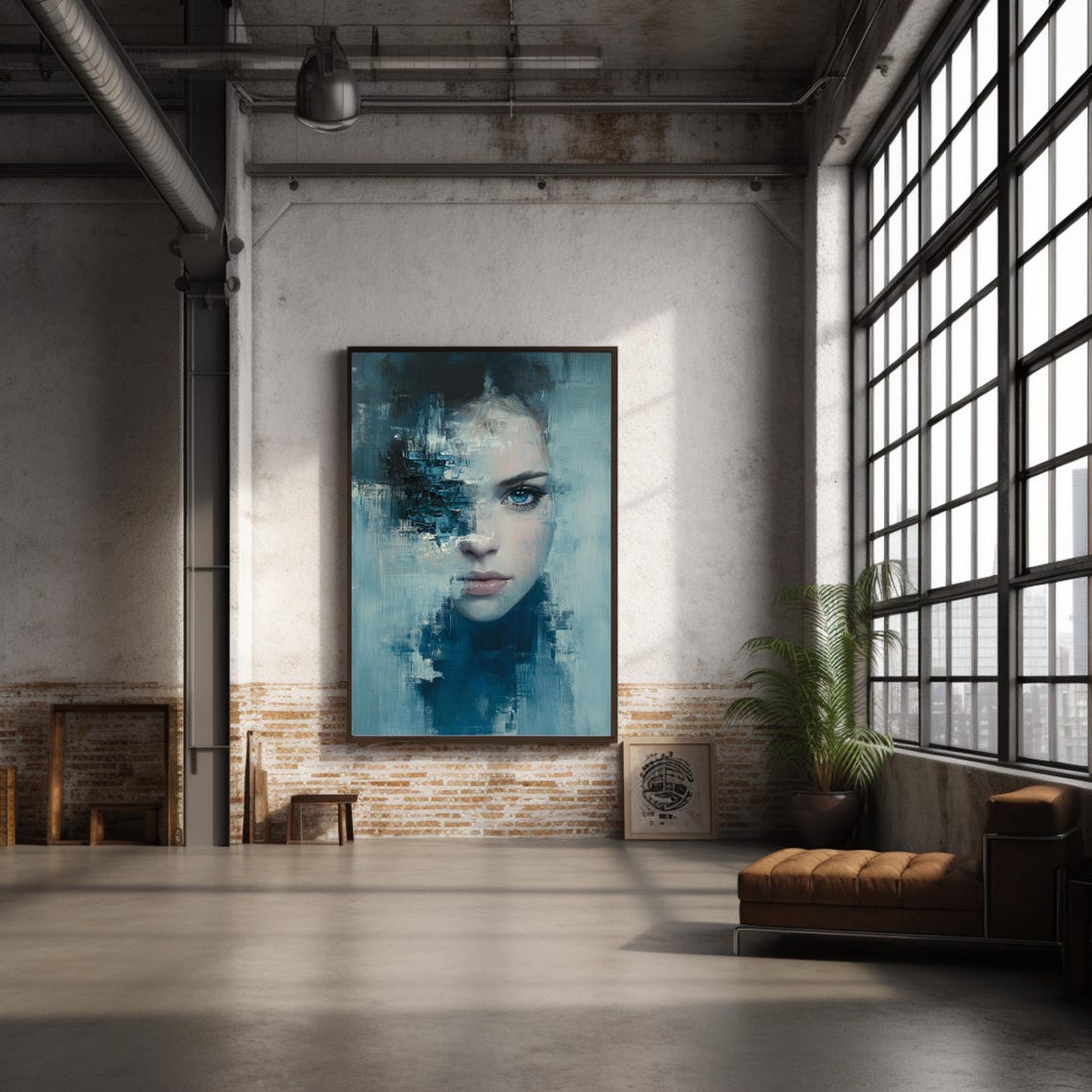 Digital Abstract Portrait Art | Printable Wall Decor | Instant Download ...