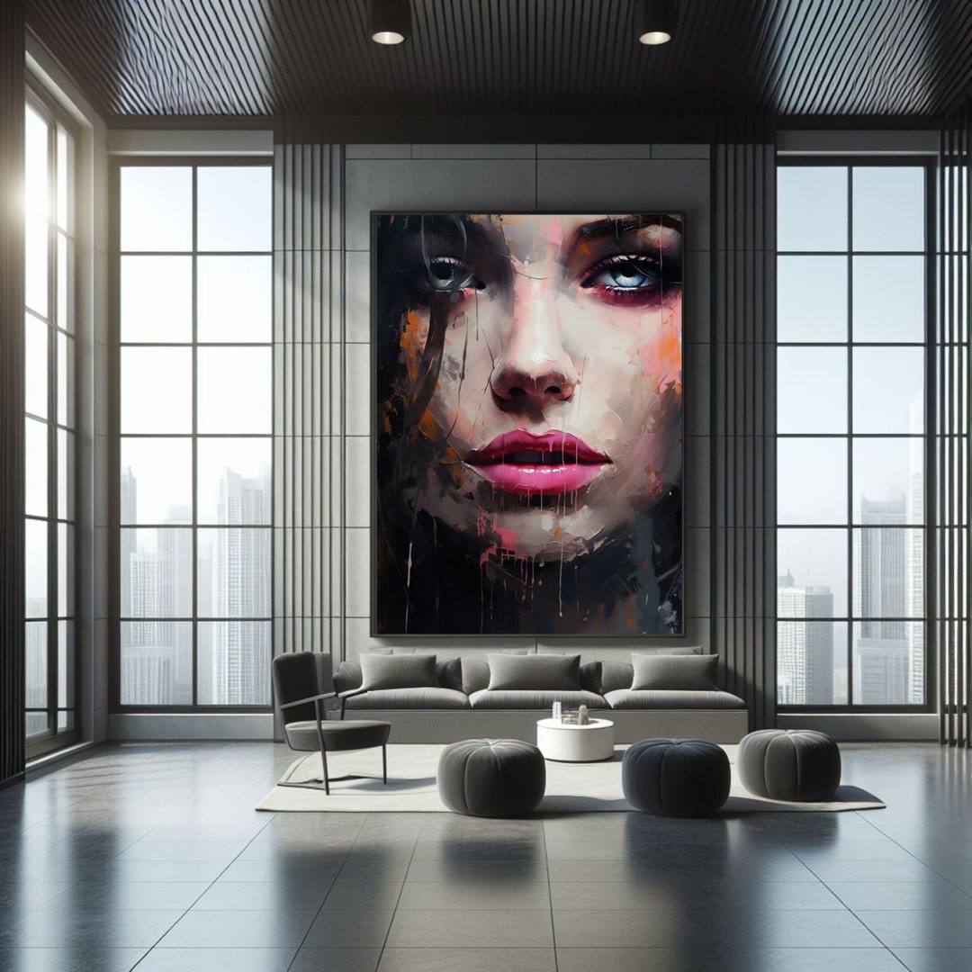 Digital Abstract Portrait Art | Printable Wall Decor | Instant Download ...