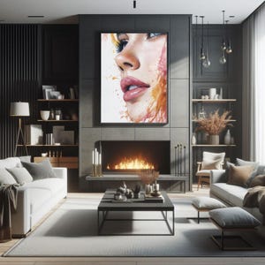Digital Abstract Portrait Art | Printable Wall Decor | Instant Download ...