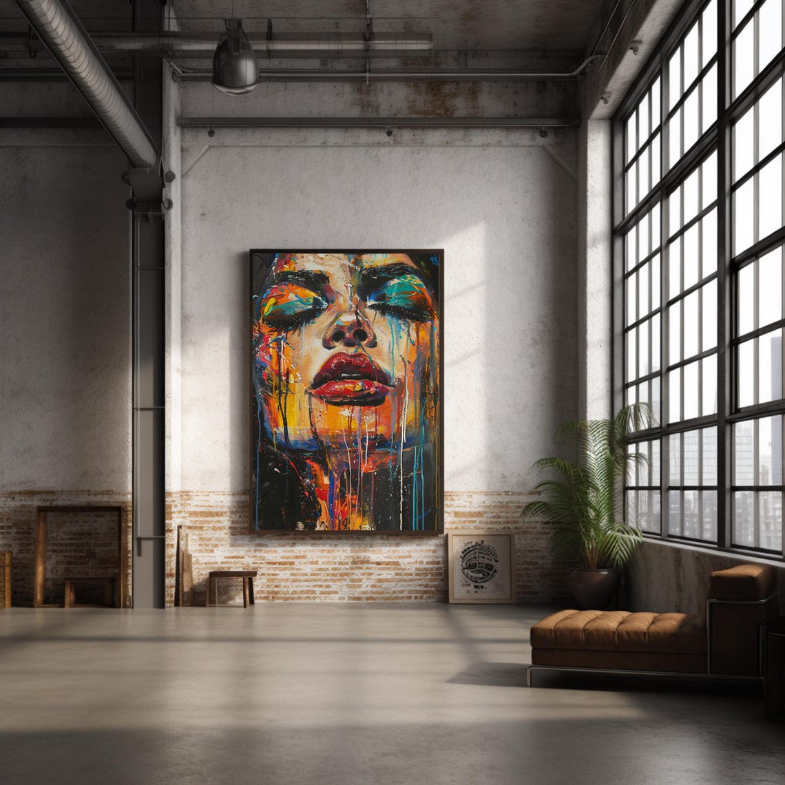 Digital Abstract Portrait Art | Printable Wall Decor | Instant Download ...