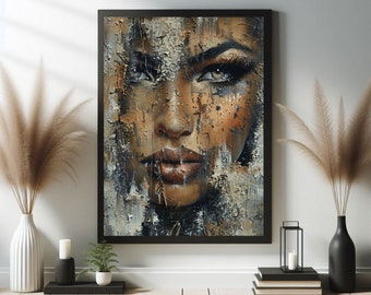 Digital Abstract Portrait Art | Printable Wall Decor | Instant Download ...