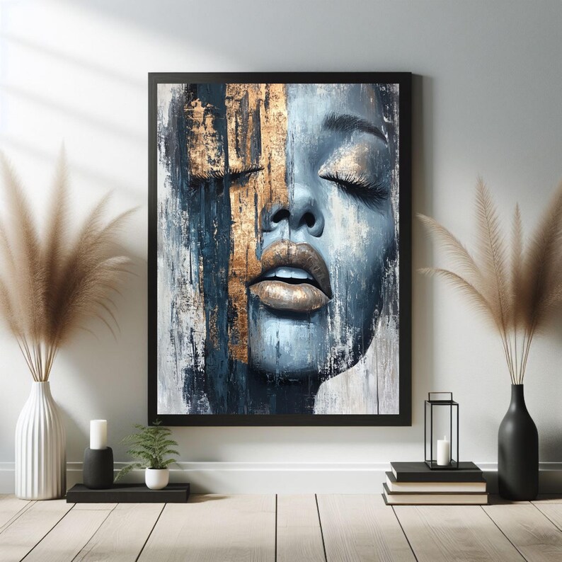 Digital Abstract Portrait Art | Printable Wall Decor | Instant Download ...