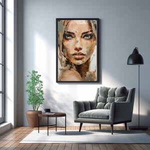 Digital Abstract Portrait Art | Printable Wall Decor | Instant Download ...