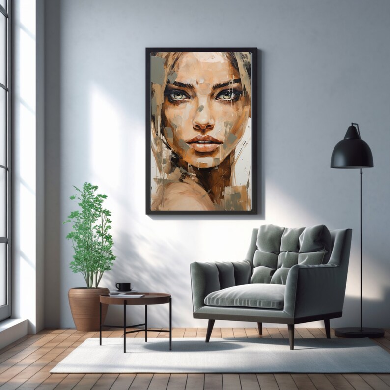 Digital Abstract Portrait Art | Printable Wall Decor | Instant Download ...