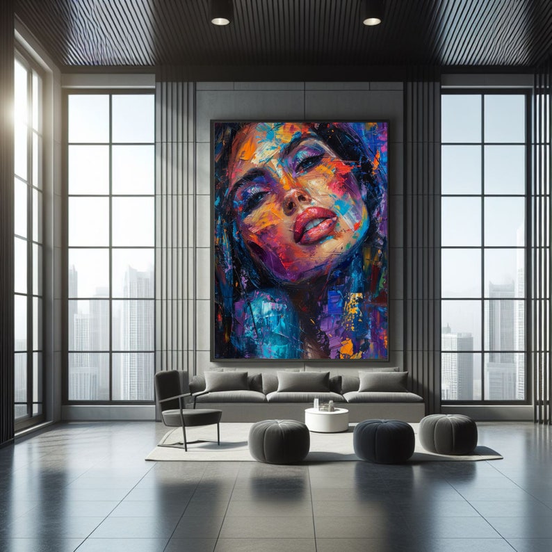 Digital Abstract Portrait Art | Printable Wall Decor | Instant Download ...