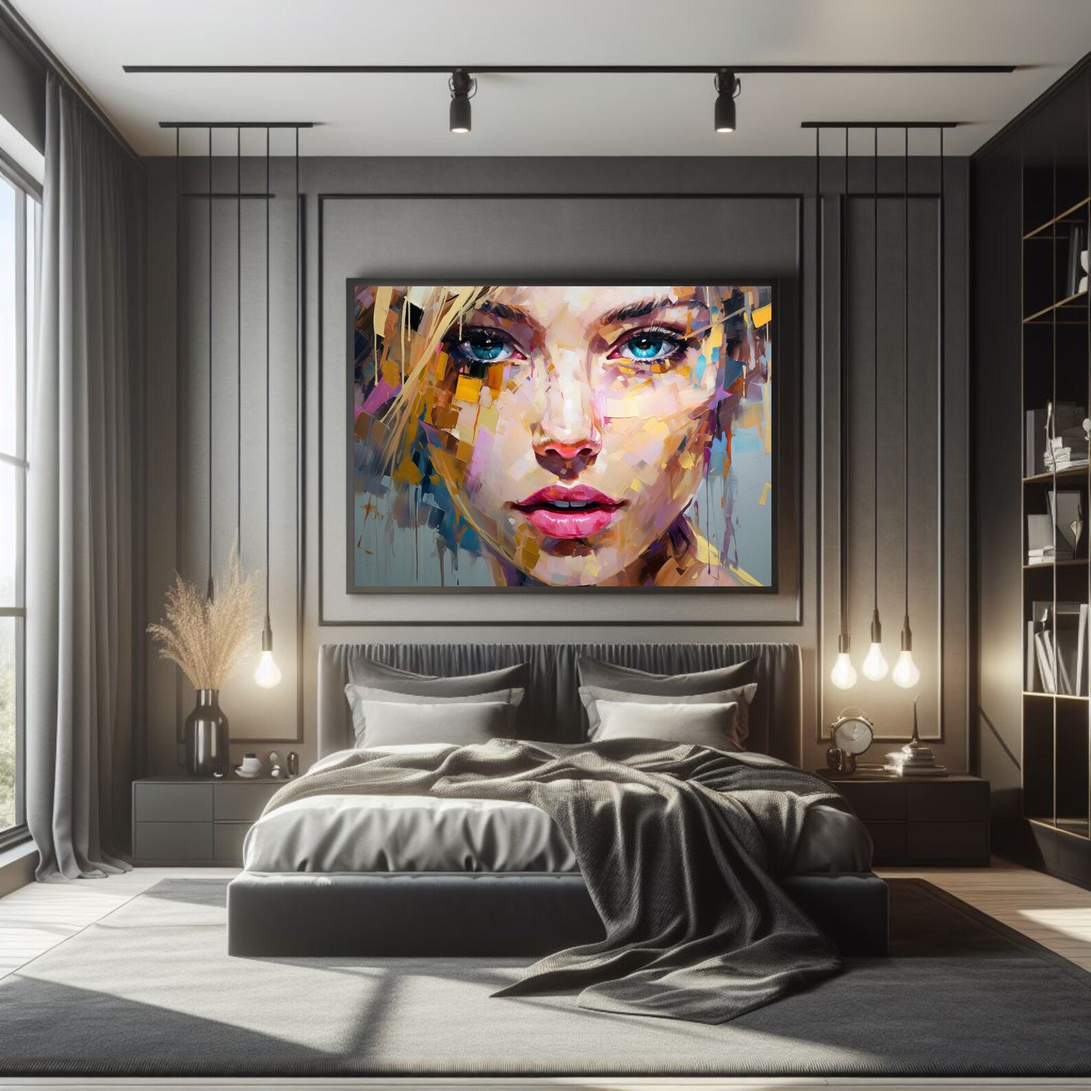 Digital Abstract Portrait Art | Printable Wall Decor | Instant Download ...
