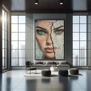 Digital Abstract Portrait Art | Printable Wall Decor | Instant Download ...