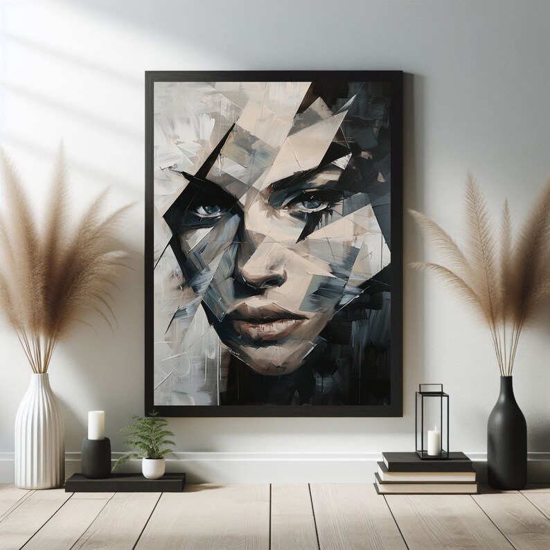 Digital Abstract Portrait Art | Printable Wall Decor | Instant Download ...