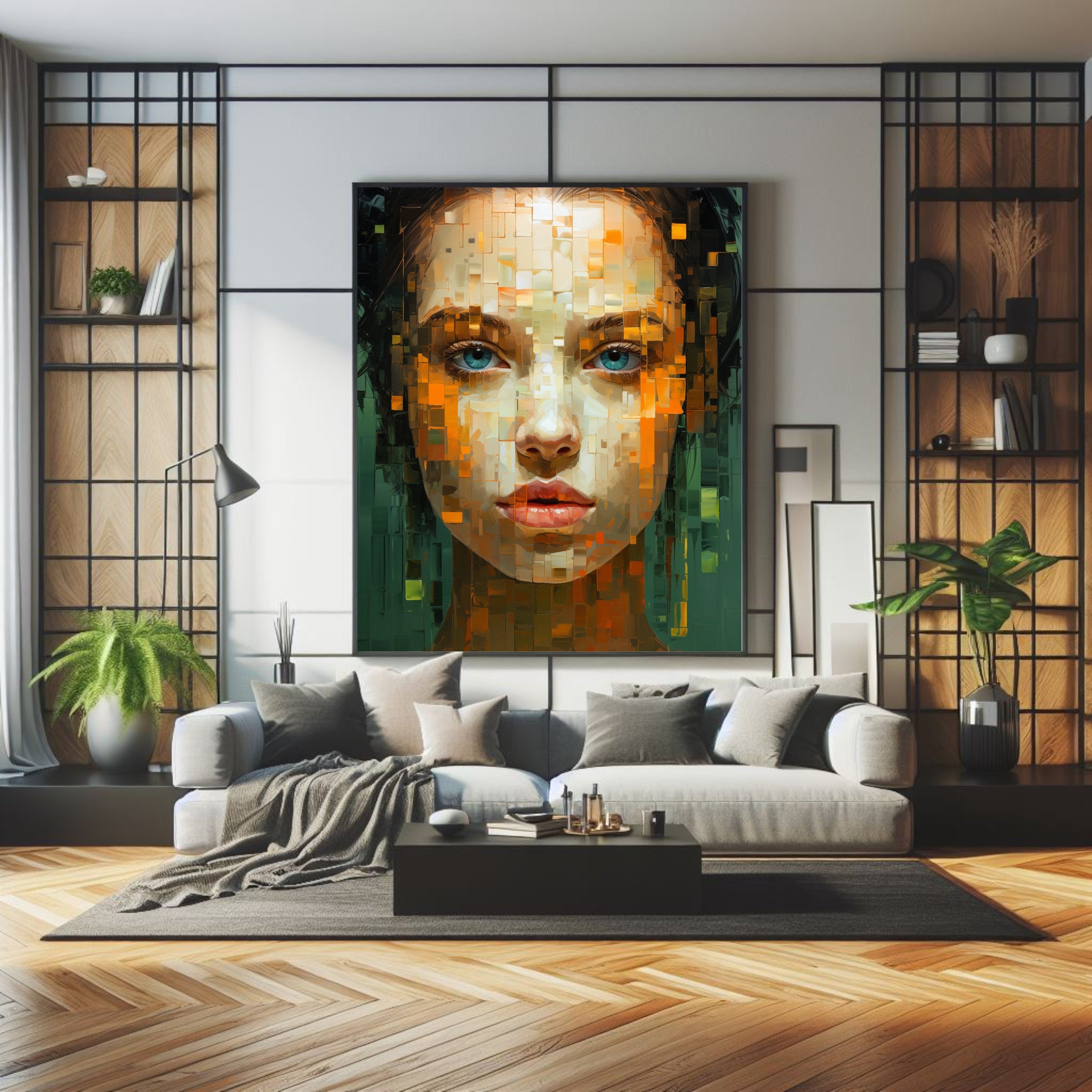 Digital Abstract Portrait Art | Printable Wall Decor | Instant Download ...