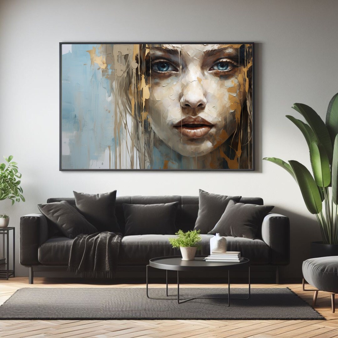 Digital Abstract Portrait Art | Printable Wall Decor | Instant Download ...