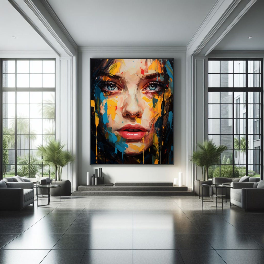 Digital Abstract Portrait Art | Printable Wall Decor | Instant Download ...