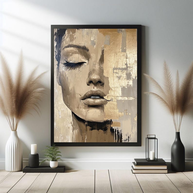 Digital Abstract Portrait Art | Printable Wall Decor | Instant Download ...