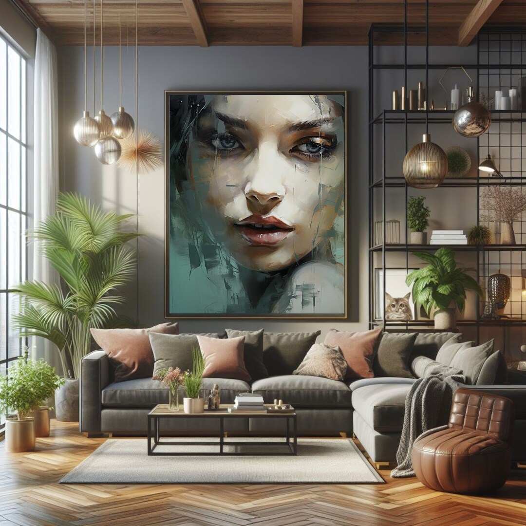 Digital Abstract Portrait Art | Printable Wall Decor | Instant Download ...