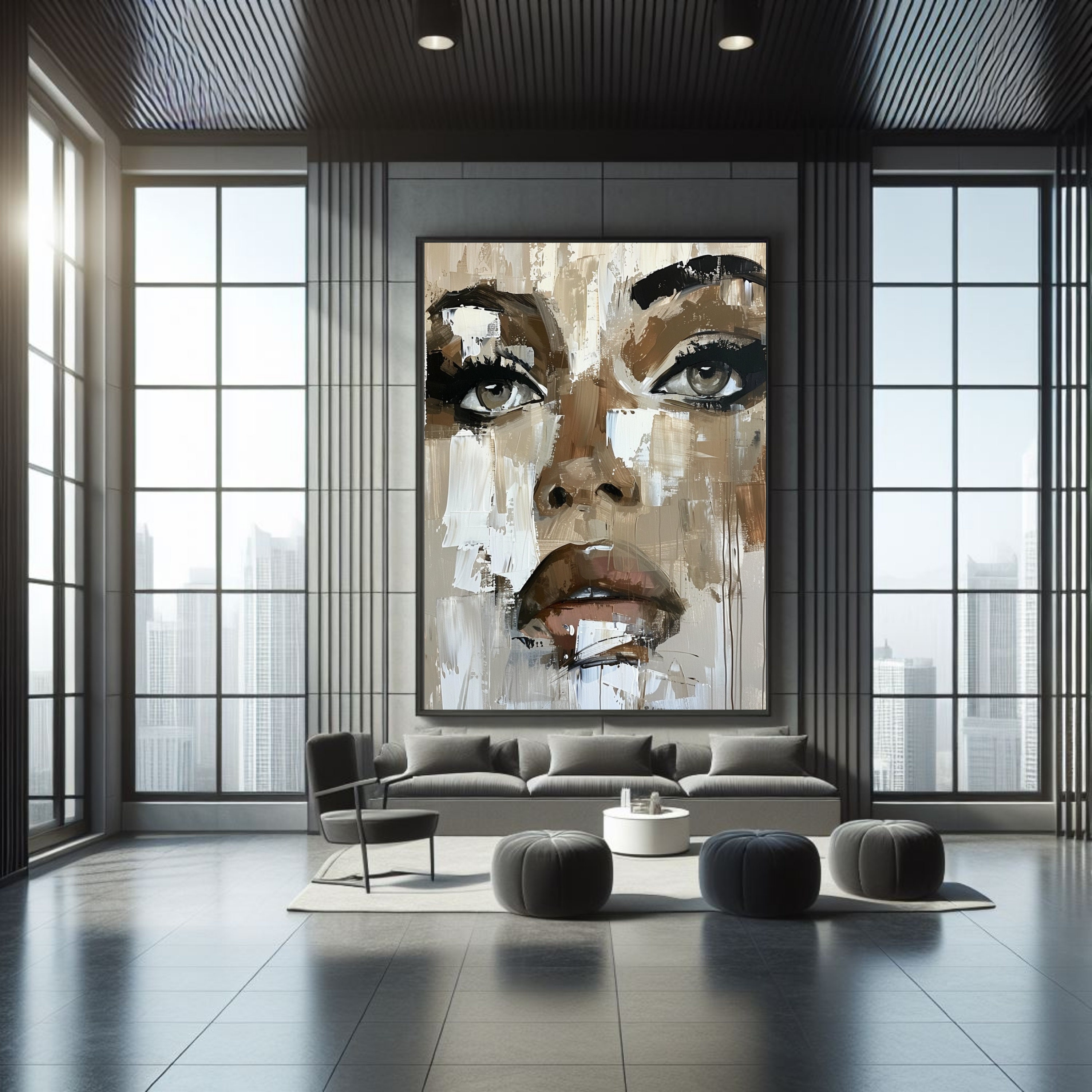 Digital Abstract Portrait Art | Printable Wall Decor | Instant Download ...