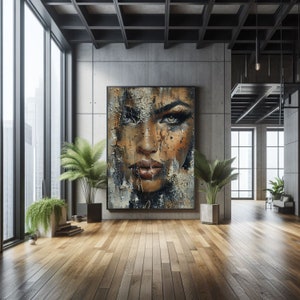 Digital Abstract Portrait Art Printable Wall Decor Instant Download ...