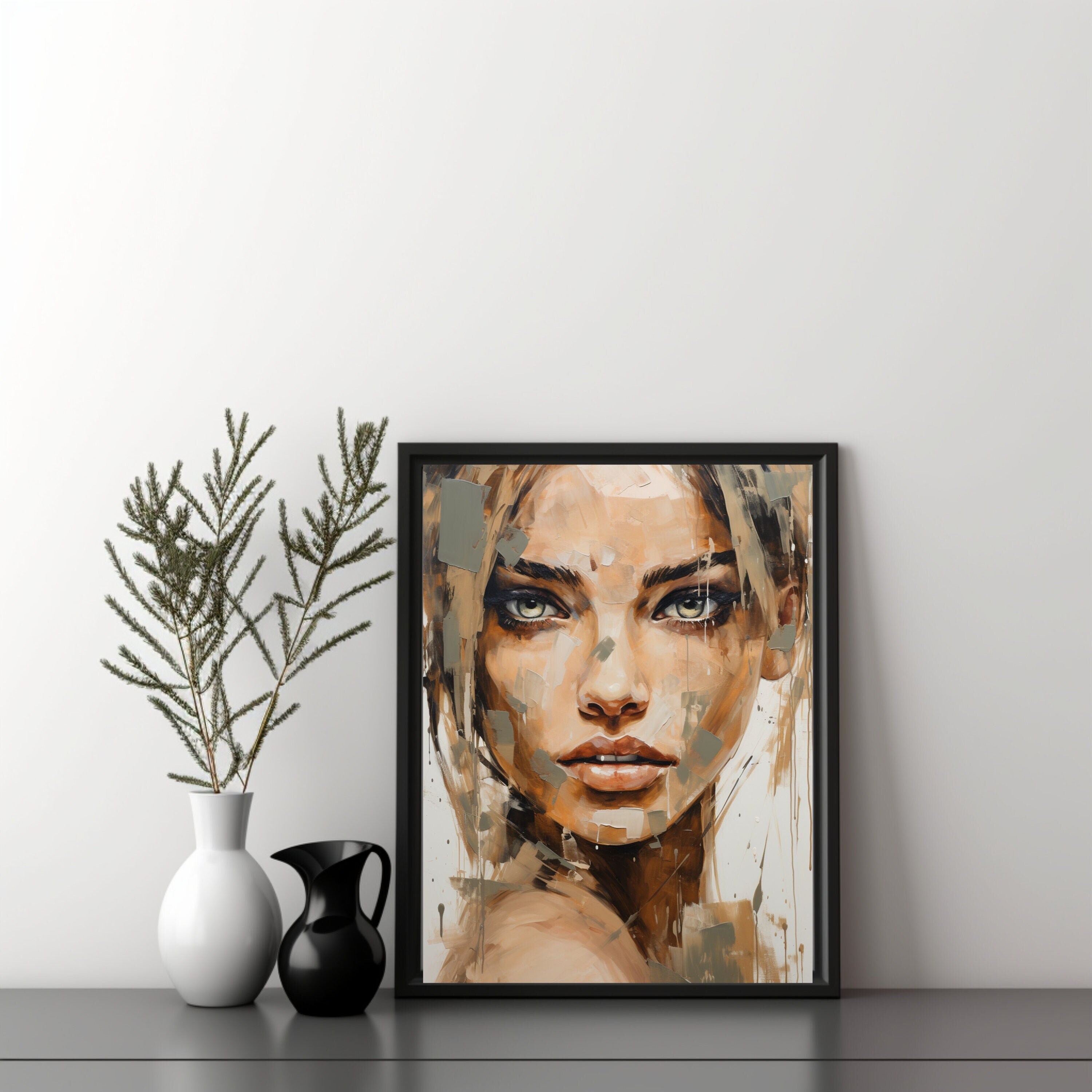 Digital Abstract Portrait Art | Printable Wall Decor | Instant Download ...
