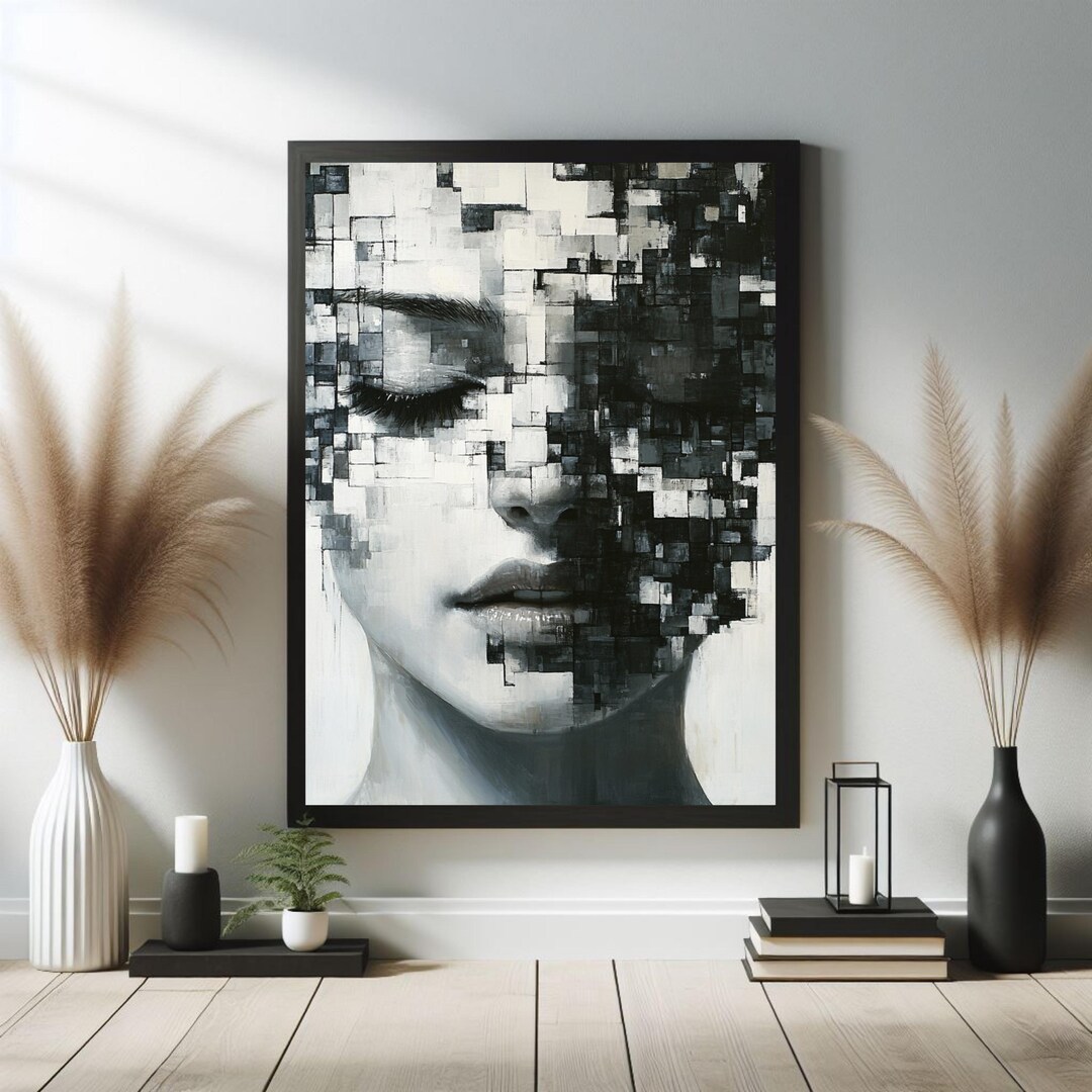 Digital Abstract Portrait Art | Printable Wall Decor | Instant Download ...