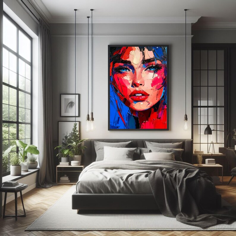 Digital Abstract Portrait Art | Printable Wall Decor | Instant Download ...