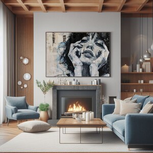 Digital Abstract Portrait Art | Printable Wall Decor | Instant Download ...