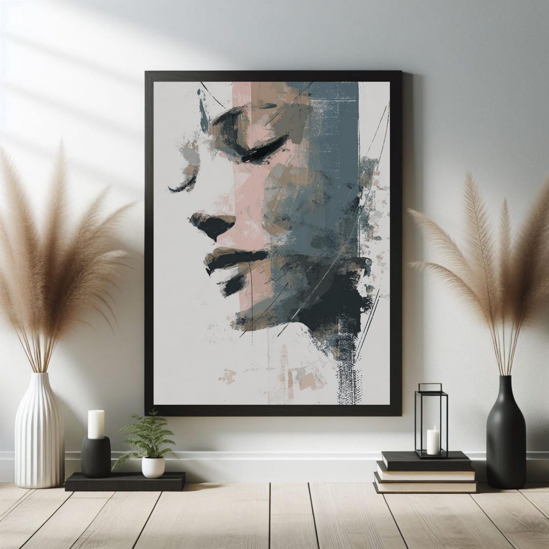 Digital Abstract Portrait Art | Printable Wall Decor | Instant Download ...