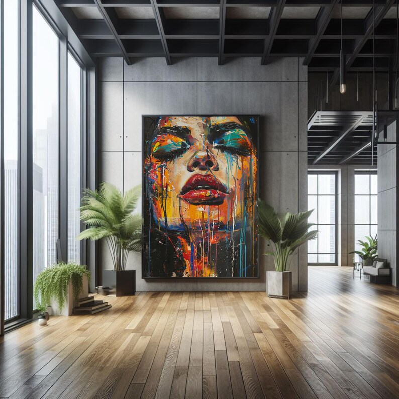 Digital Abstract Portrait Art | Printable Wall Decor | Instant Download ...