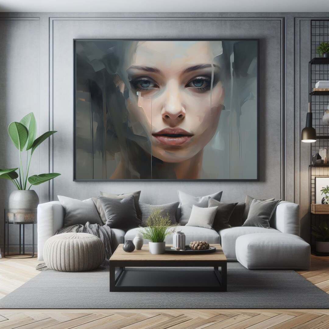 Digital Abstract Portrait Art | Printable Wall Decor | Instant Download ...