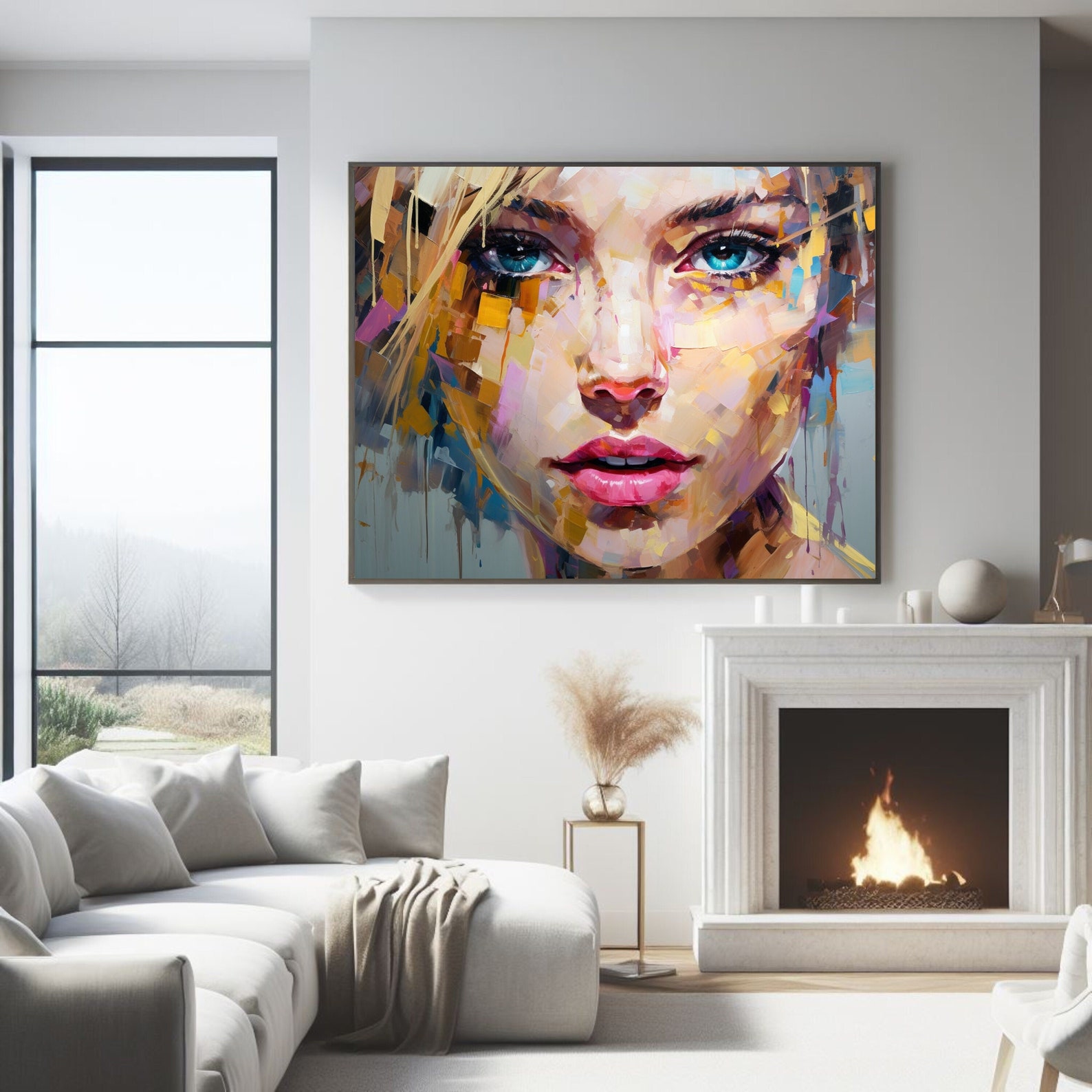 Digital Abstract Portrait Art | Printable Wall Decor | Instant Download ...