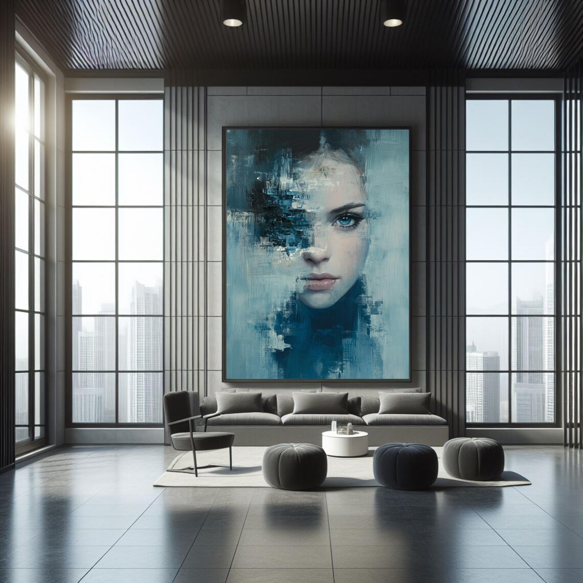 Digital Abstract Portrait Art | Printable Wall Decor | Instant Download ...